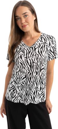 DeFacto Damen Z6456AZ T-Shirt, Ecru, XXL