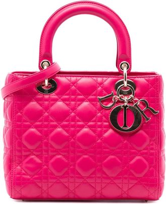 Dior Hobo Bags - Medium Lambskin Cannage Lady Dior - Gr. unisize - in Gold - f&uuml;r Damen