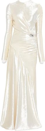Paco Rabanne draped velvet gown - Nude