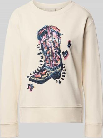Milano Sweatshirt mit Motiv-Print und Pailletten