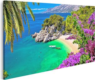 Islandburner Bild auf Leinwand Idyllischer Strand Punta Rata Brela Luftaufnahme Makarska Riviera Dalmatien Kroa Bilder Wandbilder Poster