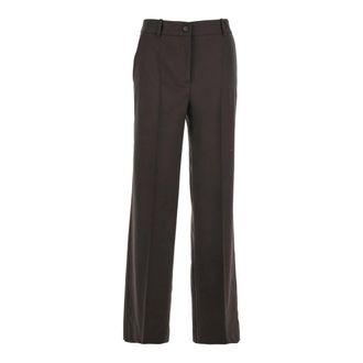 P.A.R.O.S.H. Braune Wollmischungshose mit G&uuml;rtelschlaufen - - Trousers - Damen - Braun - S