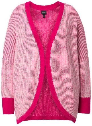 Ulla Popken Strickjacke Strickjacke Egg-Shape offene Form Langarm recycelt