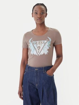 Guess T-Shirt W6GI12 K3027 Braun Regular Fit