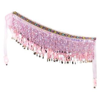Generic Ceinture Danse Orientale Femme, Écharpes de Hanche de Danse du Ventre Fille Foulard Belly Dance Foulard à Sequins Doré Écharpe Déguisement Mousseline 