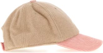 Autry Womens Beige Flannel Baseball Cap Baseballsedimentpraline Exterior: Wool Polyester Cappelli Hat