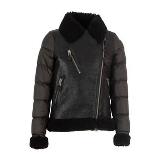 Blauer Femme, Manteaux, Brun, Taille: 38 FR Veste en Cuir Marron Duvet