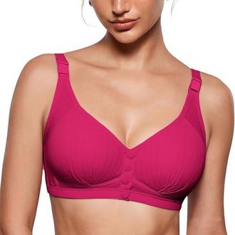 Generic Soutien-gorge quotidien &agrave; bouton-pression sur le devant pour femme, soutien-gorge push-up sans armatures, soutien-gorge grande taille pour senior, sou
