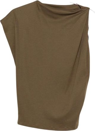 Jacquemus Femme, Tops, Vert, Taille: 40 FR Haut drap&eacute; sans manches &agrave; col rond