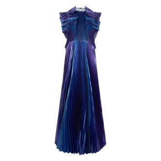 Alberta Ferretti Femme, Robes, Bleu, Taille: 46 FR Robe Longue &Eacute;l&eacute;gante