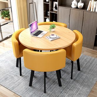 Generic Essgruppe in Tresenh&ouml;he, K&uuml;chen-Esstisch- und Stuhlset, 5-teilige Fr&uuml;hst&uuml;cksbar-M&ouml;bel mit 1 Tisch und 4 St&uuml;hlen