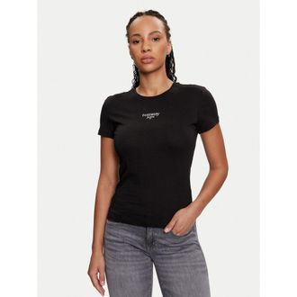 Tommy Jeans T-Shirt Essential DW0DW18397 Schwarz Slim Fit