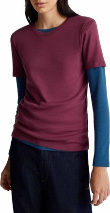 Benetton Damen 3ga2e16a0 T-Shirt, violett, Small