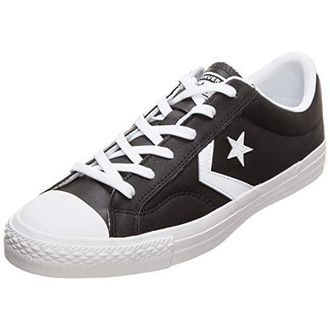Converse Lifestyle Star Player Ox Leather, Chaussures de Fitness Mixte Enfant, Noir (Black/White/White 083), 39 EU