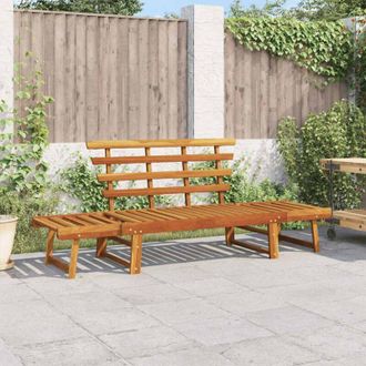 vidaXL Vidaxl - Banc de jardin 2-en-1 en bois dacacia massif - Dimensions 190 x 68 x 74 cm - C&ocirc;t&eacute;s r&eacute;glables pour lit de repos - R&eacute;sistant aux intemp&eacute;ries