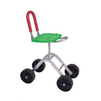 Generic Klappbarer Gartenhocker Mit 4 R&auml;dern, Rollbarer Verstellbarem, 360&deg; Drehbarem Sitz, for Rasen Und Garten(Green)