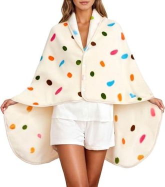 Generic Poncho Femme Hiver Chaud Chale Femme Hiver Chaud Cape Femme Effet enveloppant Couverture Portable Polaire Douce Pour Sieste Voyage &Eacute;tudiant Toute Sais