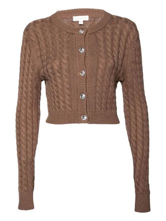 Ronny Kobo Cardigan mit Zopfmuster - Braun