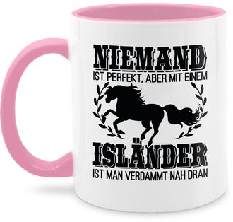 Shirtracer Tasse Tassen 325ml - Pferde - Niemand ist perfekt aber mit einem Isländer ist man verdammt nah dran I Geschenk Islandpferde I Islandpony Geschenke - 3