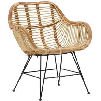 Made In Meubles Fauteuil rotin pieds compas Rattan