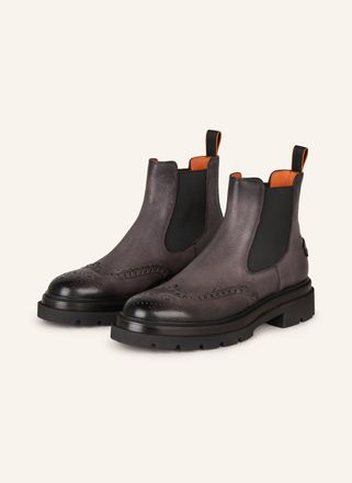 Santoni Chelsea-Boots Blockage grau