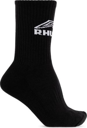 Rhude Homme, Sous-v&ecirc;tements, Noir, Taille: ONE Size Logo Socks