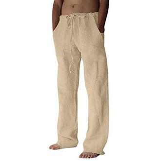 Generic Pantalon chino pour homme - Coupe droite - Pantalon de loisirs - Pantalon en tissu l&eacute;ger - Respirant - Avec poches - Cordon de serrage - Pantalon pour