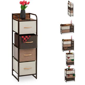 Relaxdays Armoires avec tiroirs, 4 à 7 compartiments, support, pliable, chambre, Commode nuit, 99,5 x 31 x 31,5 cm brun - Relaxdays