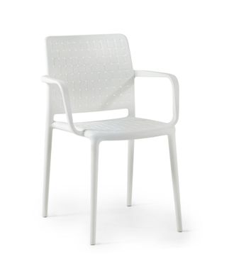 Papatya Fame-K Designstuhl mit Einer Belastbarkeit von 200 kg stapelbar, Terassenstuhl aus Kunststoff UV best&auml;ndig, Leichter Stuhl mit R&uuml;ckenlehne f&uuml;r Balkons