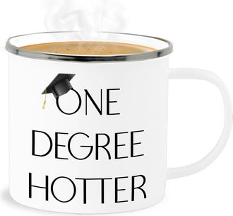 Shirtracer Emaille Becher Blechbecher - Tassen - One Degree Hotter Geschenk Abschluss Bachelor Geschenk Master Geschenke Abitur I Doktor I Graduation Gift - 300 