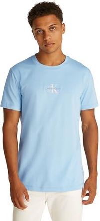 Calvin Klein T-Shirt Manches Courtes Homme Monologo Col Ras-du-Cou, Bleu (Blue Bell), XXL