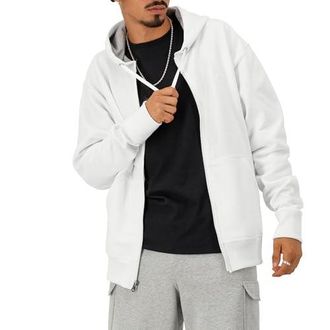 Champion Mens Powerblend Fleece Full Zip Jacket L White