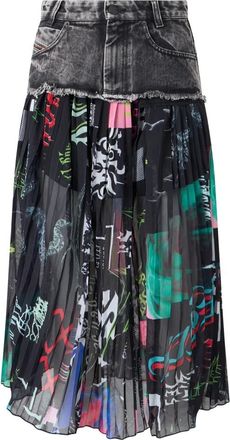 Diesel Jupe midi taille haute - Femme - Jupes - Multicolore - Taille: W26