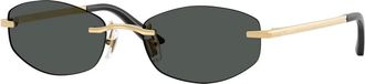 Versace Lunettes de soleil irr&eacute;guli&egrave;res - Femme - Accessoires - Jaune - Taille: 54 MM