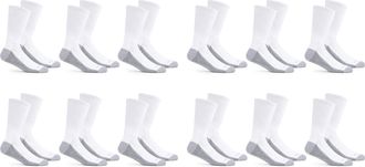 Fruit Of The Loom Herren Dual Defense Crew (12er-Pack) Legere Socken, Weiss/opulenter Garten, 37.5-46 EU