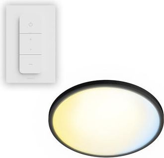 Philips Superslim Deckenleuchte inkl. Fernbedienung, 5 voreingestellte Lichtszenen, stufenloses Dimmen bis zu 1%, einfache Steuerung& Installation, schlankes 