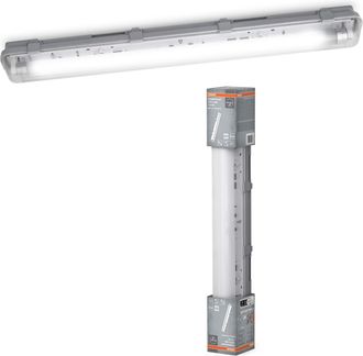Osram LED-Feuchtraumleuchte, 1x7W, neutralweiß 4000K, 700lm, IP65, staub- und spritzwassergeschützt, für Keller und Garagen