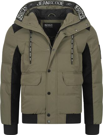 Indicode Herren INJakobe Winterjacke mit Kapuze | Herrenjacke warme Freizeitjacke M&auml;nner Army, XXL