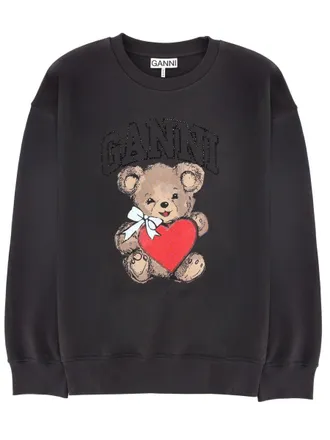 Ganni Organic Cotton Print Sweatshirt - Charcoal