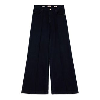 Oltre Femme, Pantalons, Bleu, Taille: 48 FR Pantalon Palazzo
