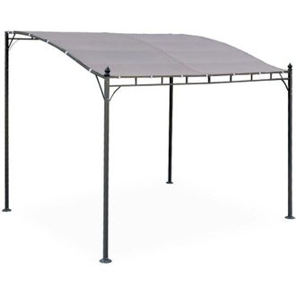 Sweeek Pergola adoss&eacute;e 3x2.5m - Brestum - Toile taupe - Pergola murale