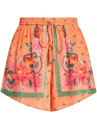 Farm Rio Shorts mit Fruit Garden-Print - Orange