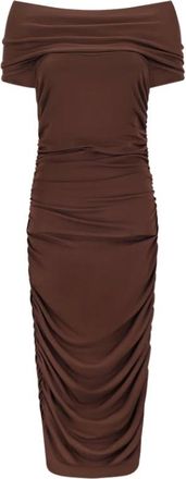 Des_Phemmes DES Phemmes, Femme, Robes, Brun, Taille: 36 FR Off Shoulder Dress