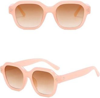Generic Lunettes de soleil tendance 2025 en forme de femme - Protection UV400 - Pour voyage, camping - Dégradé rose