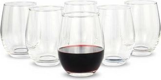 Amazon Basics Stiellose Rotweingl&auml;ser, 6-Teiliges Set, 532,2ml, Sp&uuml;lmaschinenfest