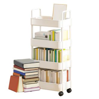 Generico Aufbewahrungswagen mit R&auml;dern, Trolley mit Rollen, Rollwagen, 3/4 Ebenen mit Griff, multifunktionaler mobiler Aufbewahrungswagen mit