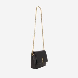 Saint Laurent Womens Supple Shoulder Bag Black Leather
