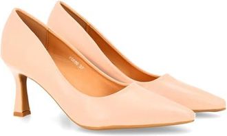 Shoes & Blues Chaussures de salon classiques avec pointe fine et talon confortable. Imprimé uni. Idéales pour les femmes en automne hiver., beige, 41 EU