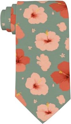Generic Grandes Fleurs DHibiscus Cravate Polyvalente Cravate Homme Décontractée Cravates Hommes Pour Célébrations Adultes Mariage