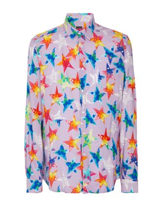 8 by YOOX VISCOSE MULTICOLOR PRINTED SHIRT